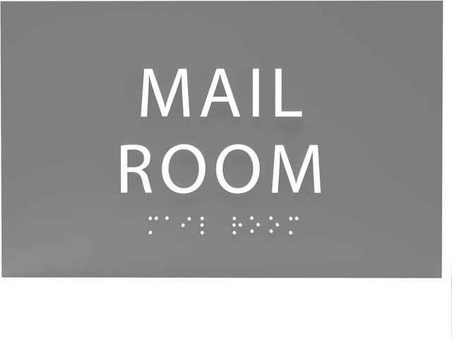 ADA CENTRAL SIGNS - 6" X4" Mail Room Sign - ADA Compliant Tactile ...