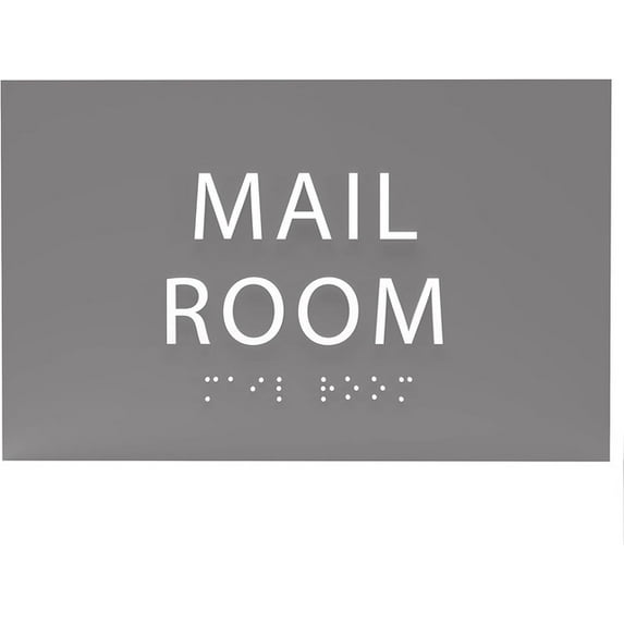 ADA CENTRAL SIGNS - 6" X4" Mail Room Sign - ADA Compliant Tactile ...