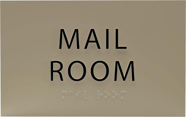 ADA CENTRAL SIGNS - 6" X4" Mail Room Sign - ADA Compliant Tactile ...