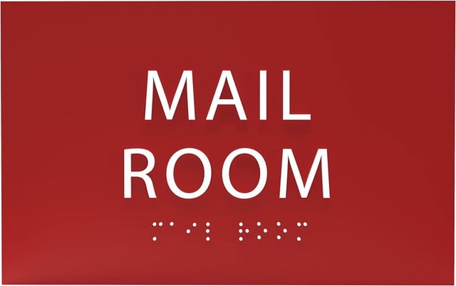 ADA CENTRAL SIGNS - 6" X4" Mail Room Sign - ADA Compliant Tactile ...