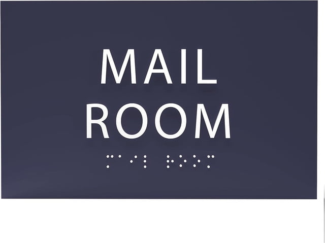 ADA CENTRAL SIGNS - 6" X4" Mail Room Sign - ADA Compliant Tactile ...