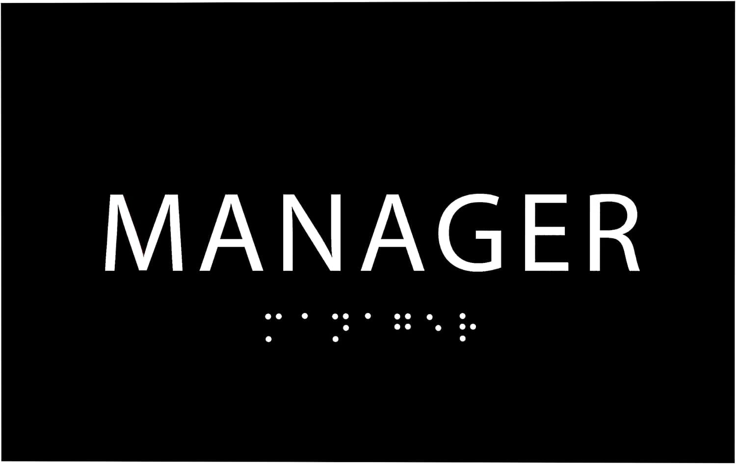 ADA CENTRAL SIGNS - 6" X4" Manager Sign - ADA Compliant Tactile ...