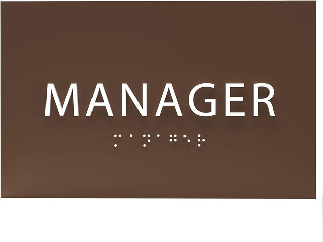 ADA CENTRAL SIGNS - 6" X4" Manager Sign - ADA Compliant Tactile ...