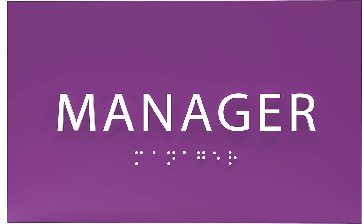 ADA CENTRAL SIGNS - 6" X4" Manager Sign - ADA Compliant Tactile ...