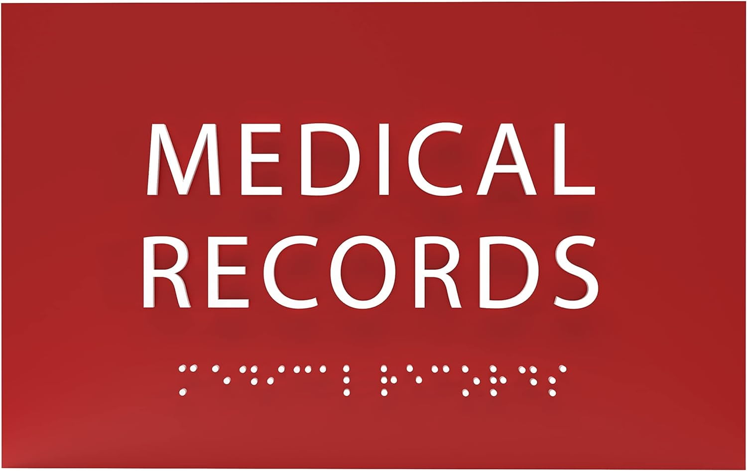 ADA CENTRAL SIGNS - 6" X4" Medical Records Sign - ADA Compliant Tactile ...