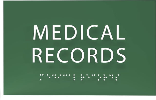 ADA CENTRAL SIGNS - 6" X4" Medical Records Sign - ADA Compliant Tactile ...
