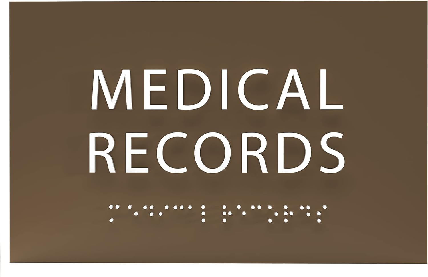 ADA CENTRAL SIGNS - 6" X4" Medical Records Sign - ADA Compliant Tactile ...