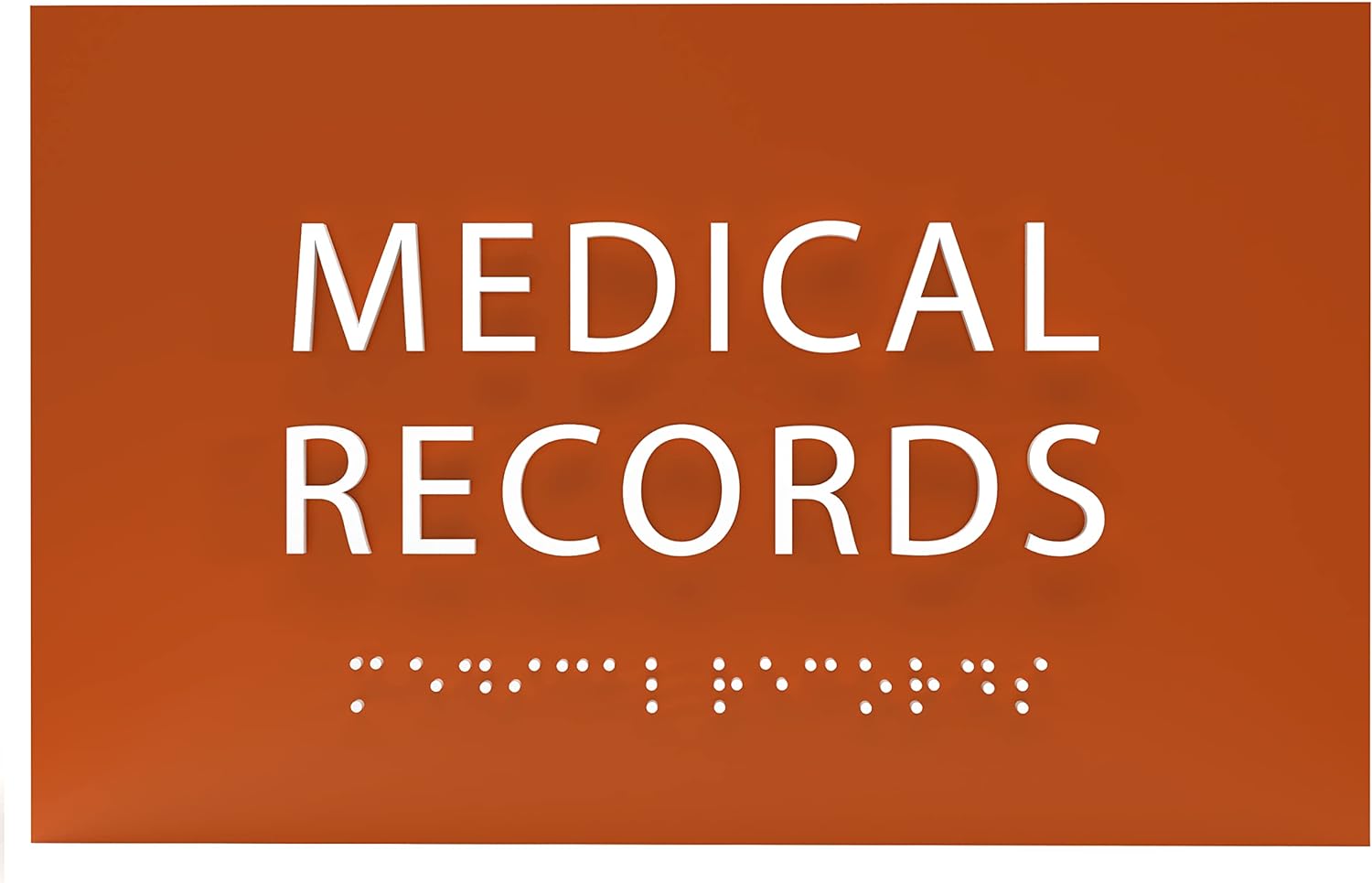 ADA CENTRAL SIGNS - 6" X4" Medical Records Sign - ADA Compliant Tactile ...