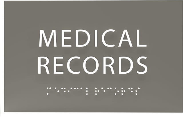 ADA CENTRAL SIGNS - 6" X4" Medical Records Sign - ADA Compliant Tactile ...