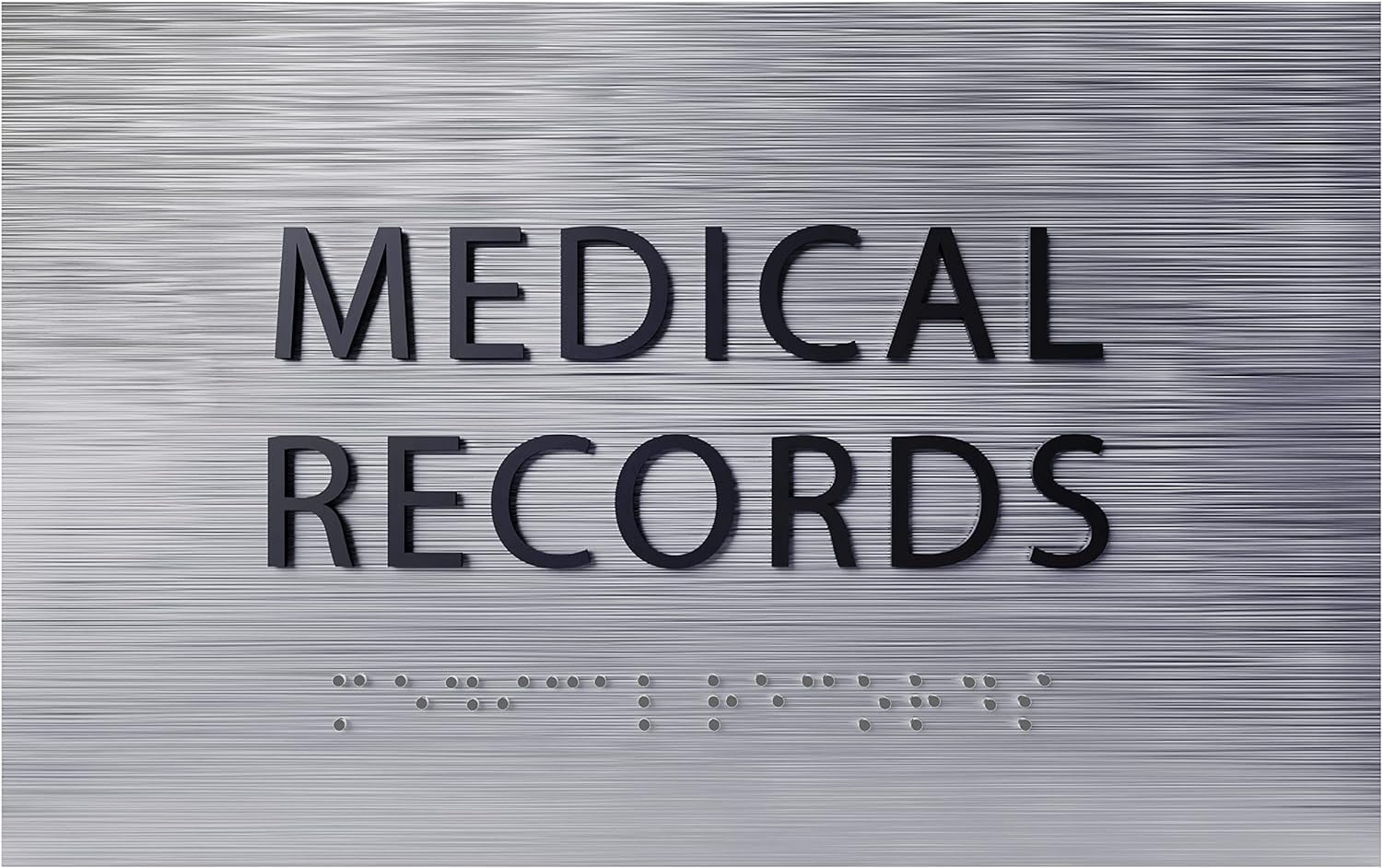 ADA CENTRAL SIGNS - 6" X4" Medical Records Sign - ADA Compliant Tactile ...
