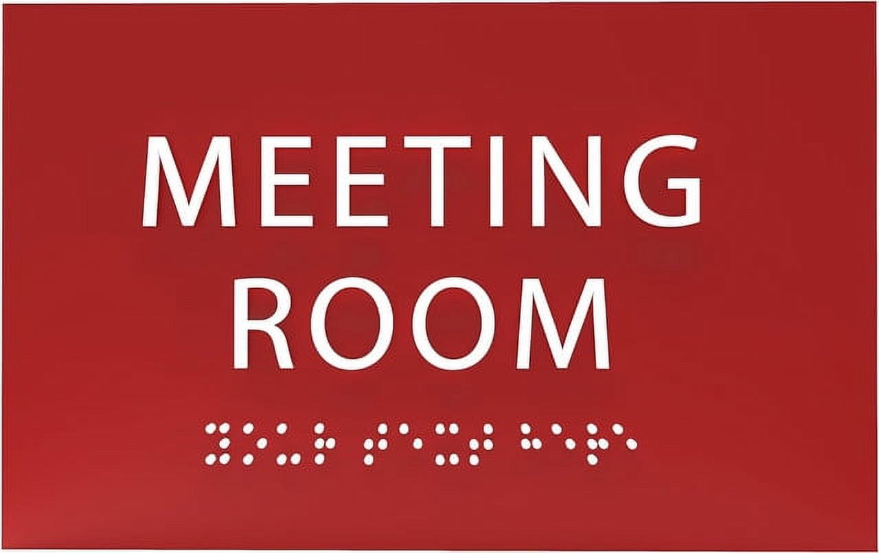 ADA CENTRAL SIGNS - 6" X4" Meeting Room Sign - ADA Compliant Tactile ...