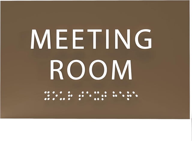 ADA CENTRAL SIGNS - 6" X4" Meeting Room Sign - ADA Compliant Tactile ...