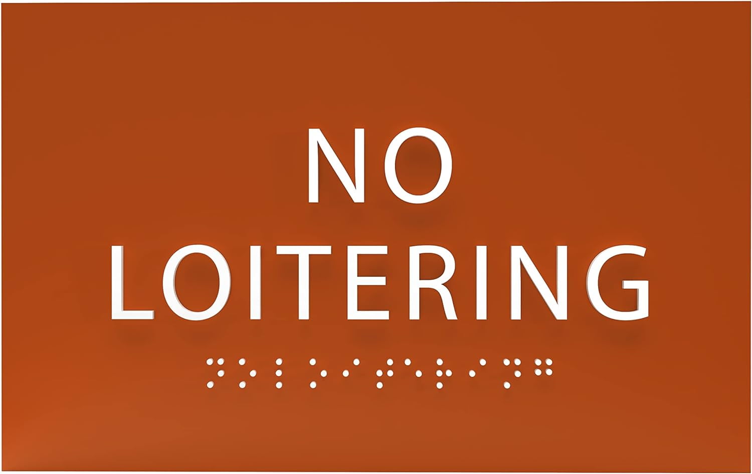 ADA CENTRAL SIGNS - 6" X4" No Loitering Sign - ADA Compliant Tactile ...