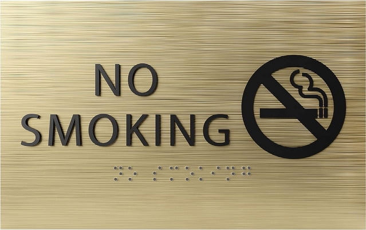 ADA CENTRAL SIGNS - 6" X4" No Smoking Sign - ADA Compliant Tactile ...