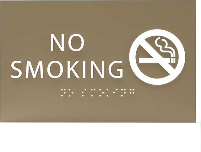 ADA CENTRAL SIGNS - 6" X4" No Smoking Sign - ADA Compliant Tactile ...
