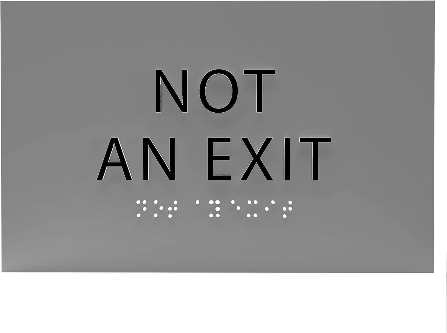 ADA CENTRAL SIGNS - 6" X4" Not An Exit Sign - ADA Compliant Tactile ...