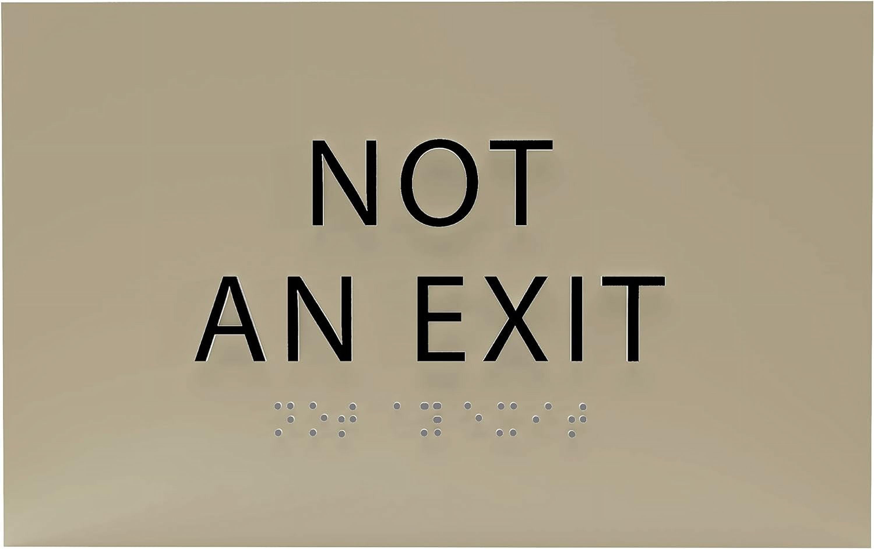ADA CENTRAL SIGNS - 6" X4" Not An Exit Sign - ADA Compliant Tactile ...