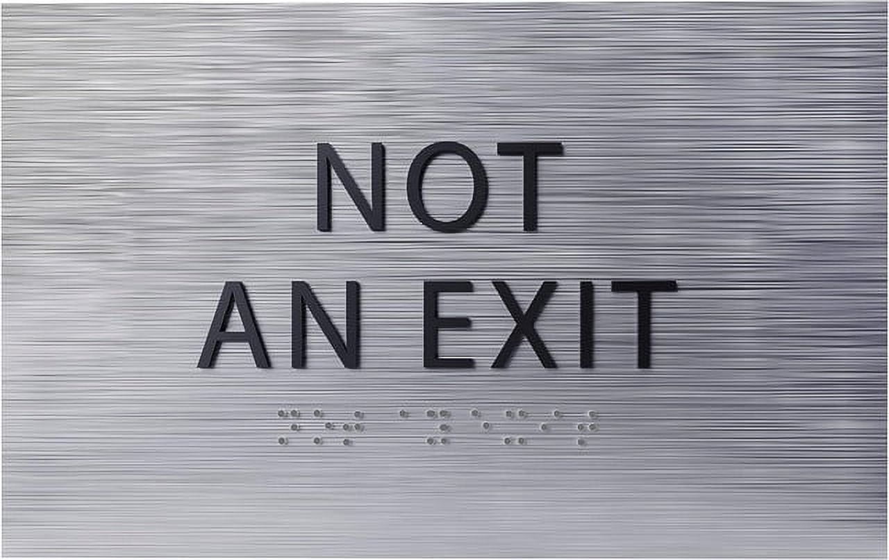 ADA CENTRAL SIGNS - 6" X4" Not An Exit Sign - ADA Compliant Tactile ...