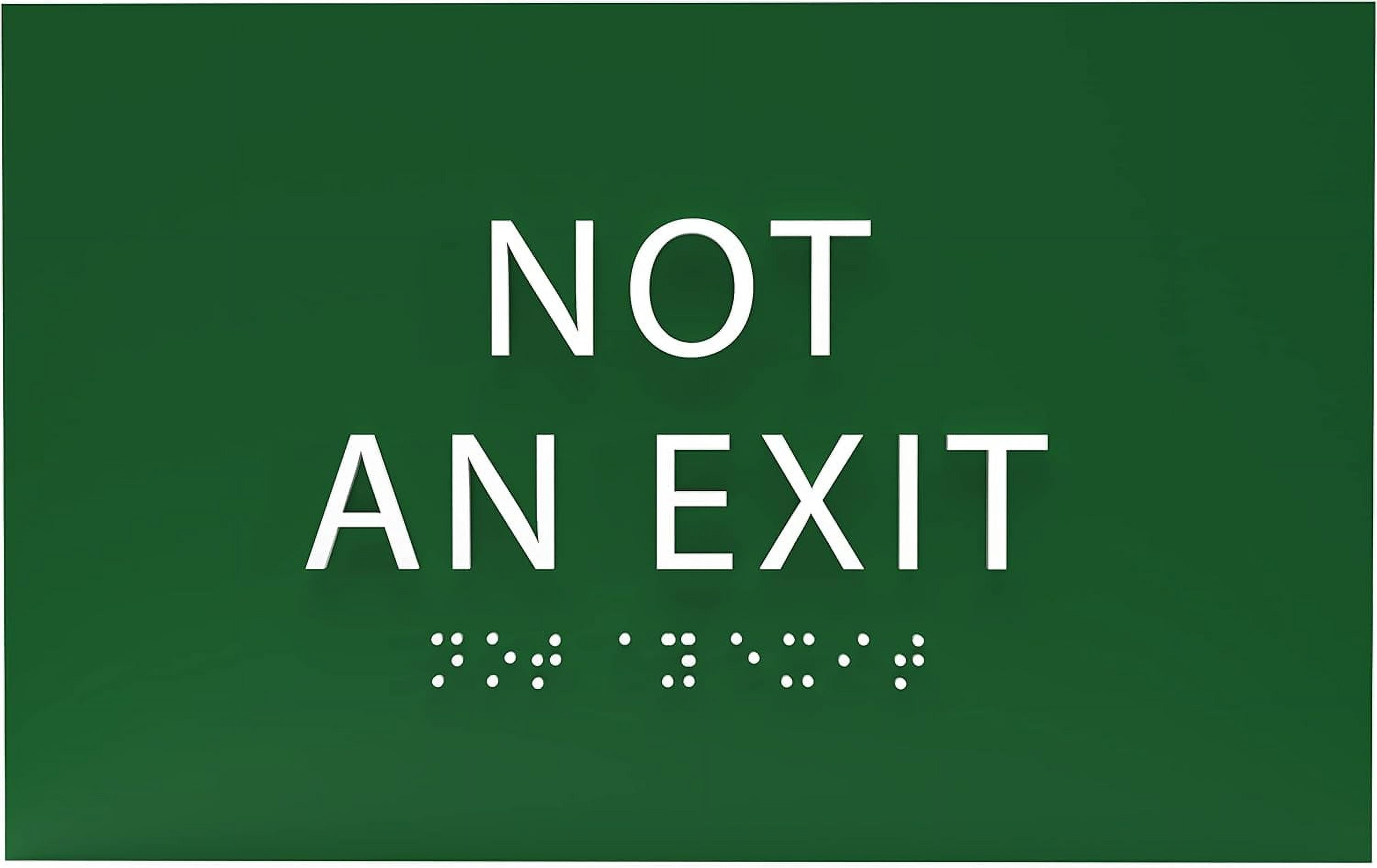 ADA CENTRAL SIGNS - 6" X4" Not An Exit Sign - ADA Compliant Tactile ...