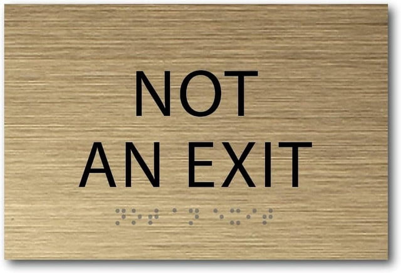 ADA CENTRAL SIGNS - 6" X4" Not An Exit Sign - ADA Compliant Tactile ...