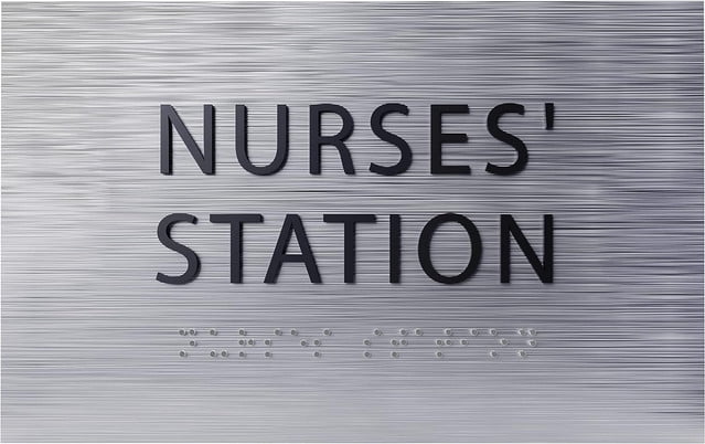 ADA CENTRAL SIGNS - 6" X4" Nurses Station Sign - ADA Compliant Tactile ...
