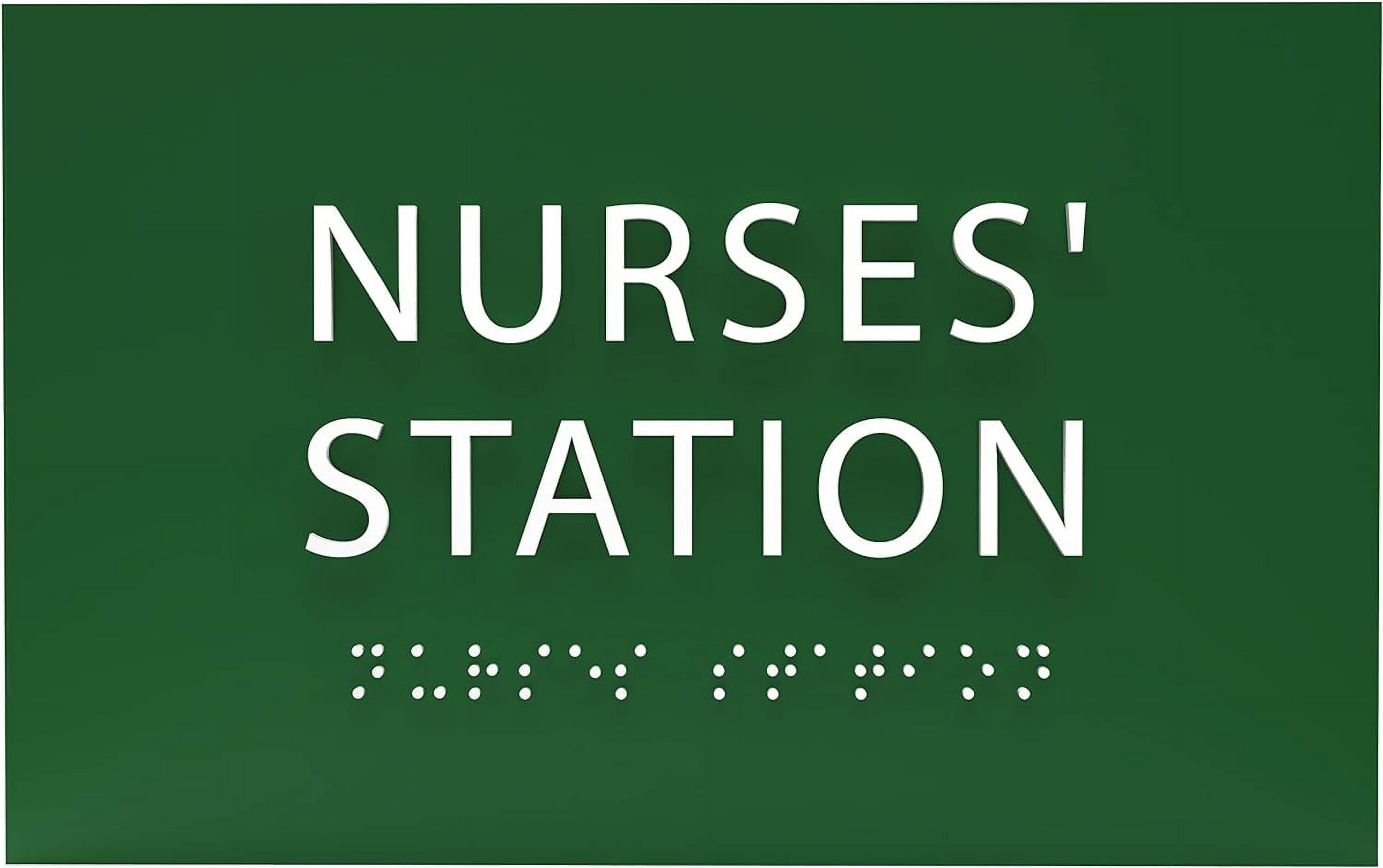ADA CENTRAL SIGNS - 6" X4" Nurses Station Sign - ADA Compliant Tactile ...