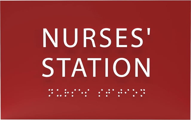 ADA CENTRAL SIGNS - 6" X4" Nurses Station Sign - ADA Compliant Tactile ...