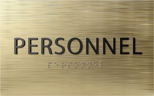 ADA CENTRAL SIGNS - 6" X4" Personnel Sign - ADA Compliant Tactile ...