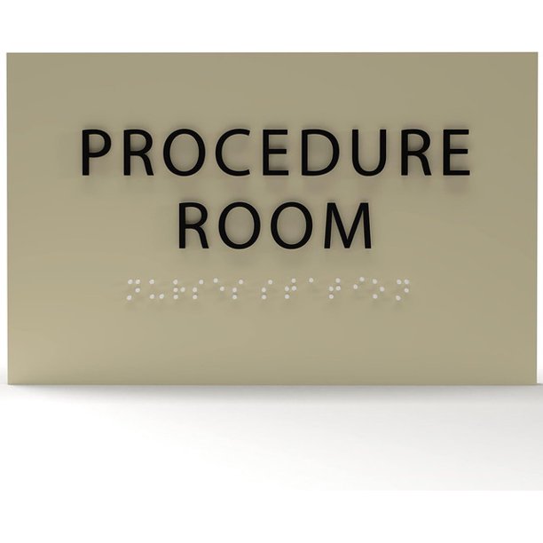 ADA CENTRAL SIGNS - 6" X4" Procedure Room Sign - Tactile Graphics Grade ...
