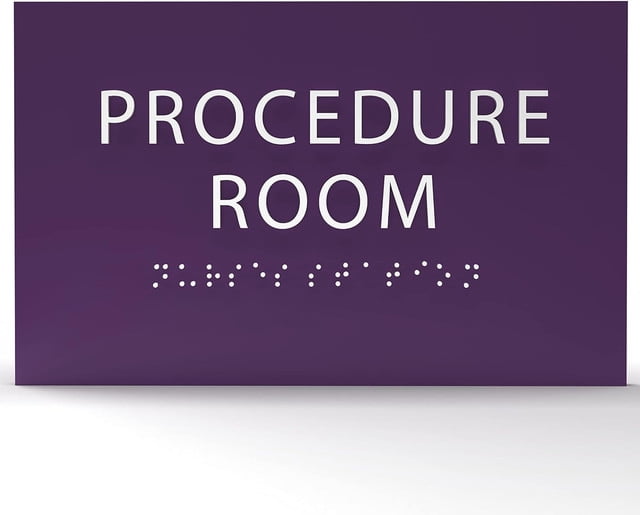 ADA CENTRAL SIGNS - 6" X4" Procedure Room Sign - Tactile Graphics Grade ...