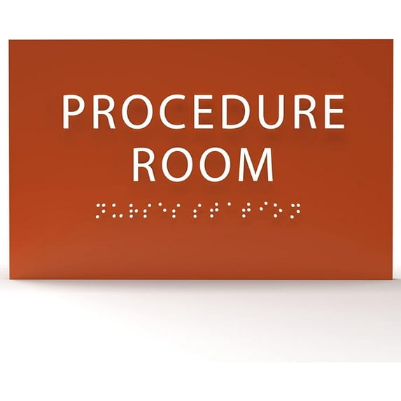 ADA CENTRAL SIGNS - 6" X4" Procedure Room Sign - Tactile Graphics Grade ...