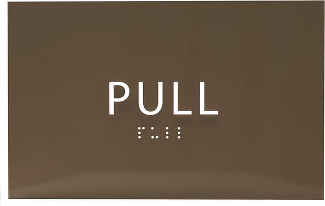 ADA CENTRAL SIGNS - 6" X4" Pull Sign - ADA Compliant Tactile Graphics ...