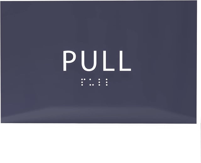 ADA CENTRAL SIGNS - 6" X4" Pull Sign - ADA Compliant Tactile Graphics ...