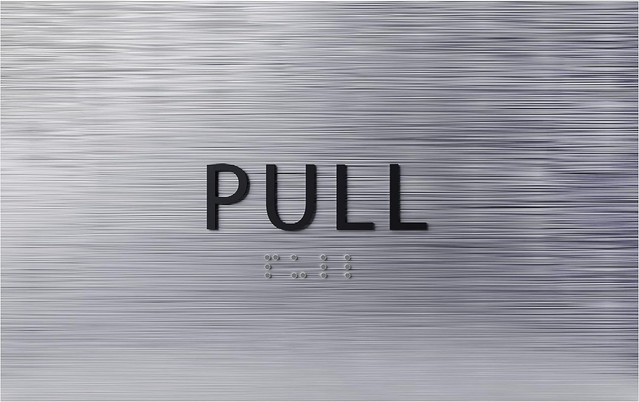 ADA CENTRAL SIGNS - 6" X4" Pull Sign - ADA Compliant Tactile Graphics ...