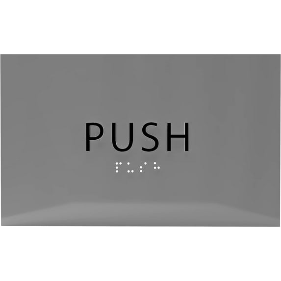 ADA CENTRAL SIGNS - 6" X4" Push Sign - ADA Compliant Tactile Graphics ...