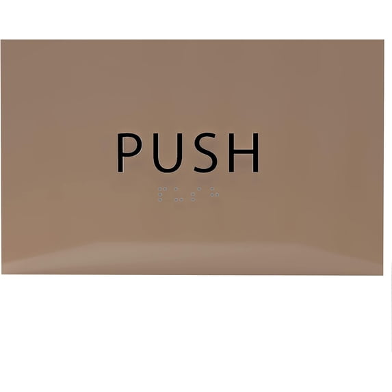ADA CENTRAL SIGNS - 6" X4" Push Sign - ADA Compliant Tactile Graphics ...