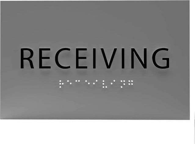 ADA CENTRAL SIGNS - 6" X4" Receiving Sign - ADA Compliant Tactile ...