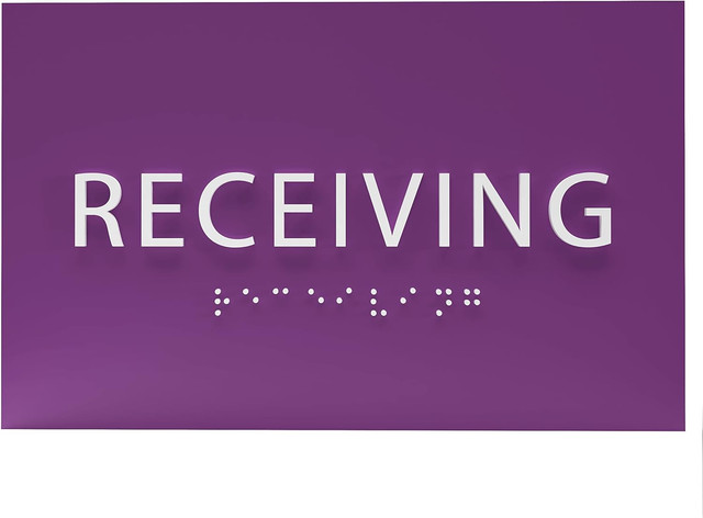 ADA CENTRAL SIGNS - 6" X4" Receiving Sign - ADA Compliant Tactile ...