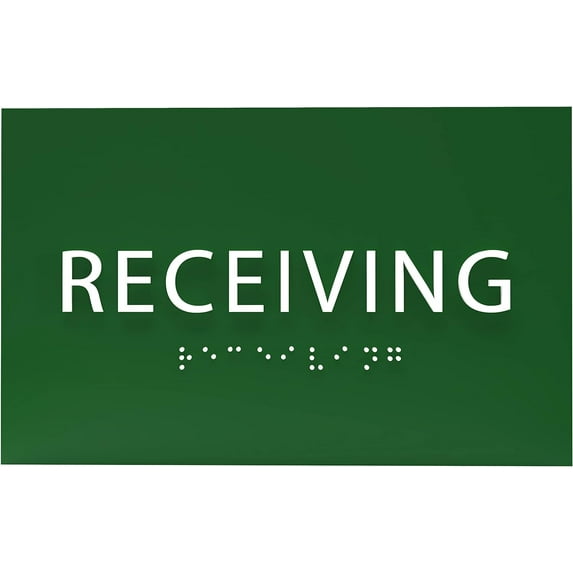 ADA CENTRAL SIGNS - 6" X4" Receiving Sign - ADA Compliant Tactile ...