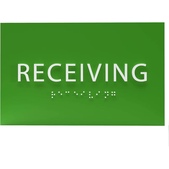 ADA CENTRAL SIGNS - 6" X4" Receiving Sign - ADA Compliant Tactile ...