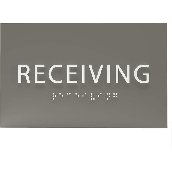 ADA CENTRAL SIGNS - 6" X4" Receiving Sign - ADA Compliant Tactile ...