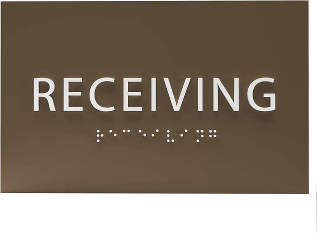 ADA CENTRAL SIGNS - 6" X4" Receiving Sign - ADA Compliant Tactile ...