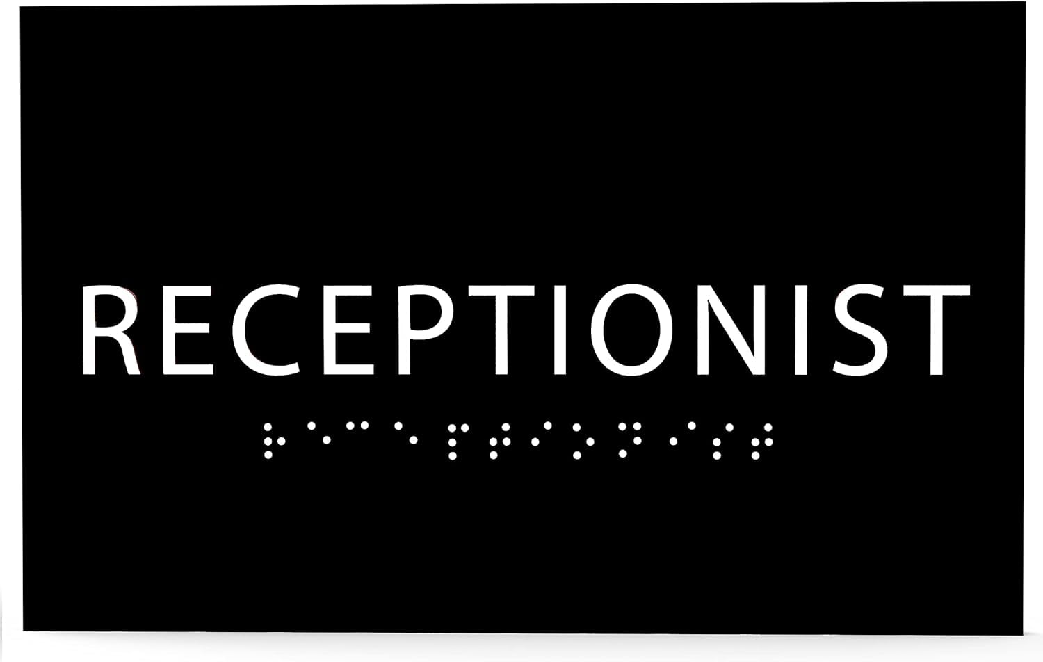 ADA CENTRAL SIGNS - 6" X4" Receptionist Sign - ADA Compliant Tactile ...