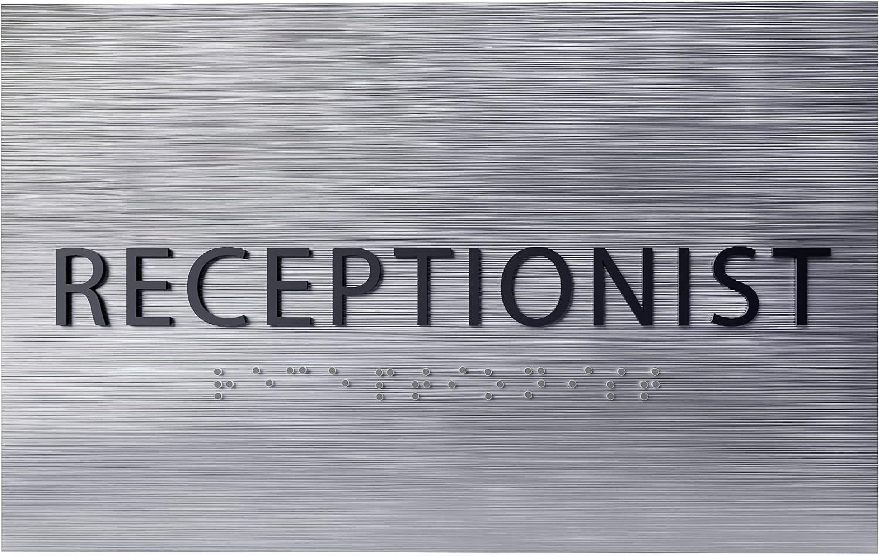ADA CENTRAL SIGNS - 6" X4" Receptionist Sign - ADA Compliant Tactile ...