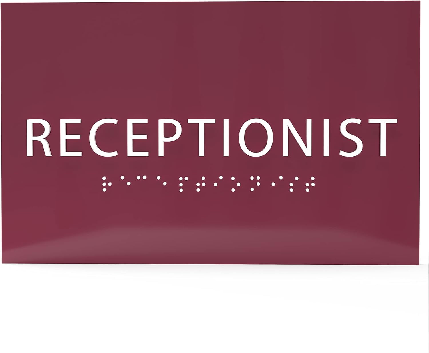 ADA CENTRAL SIGNS - 6" X4" Receptionist Sign - ADA Compliant Tactile ...