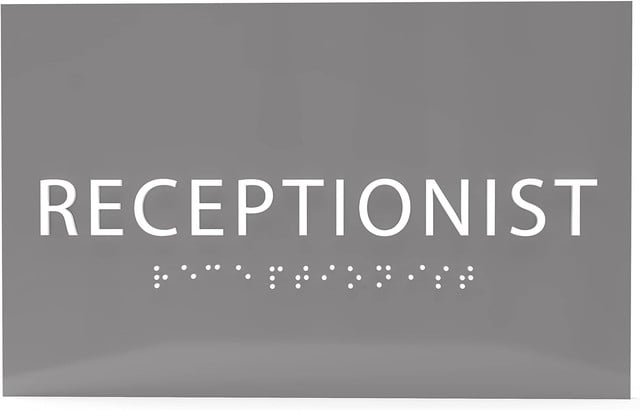 ADA CENTRAL SIGNS - 6" X4" Receptionist Sign - ADA Compliant Tactile ...