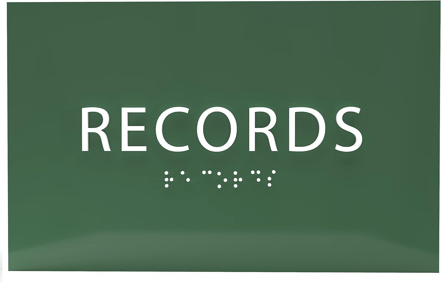 ADA CENTRAL SIGNS - 6" X4" Records Sign - ADA Compliant Tactile ...