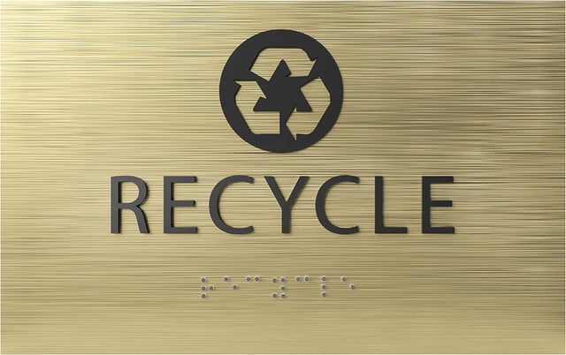 ADA CENTRAL SIGNS - 6" X4" Recycle Sign - ADA Compliant Tactile ...
