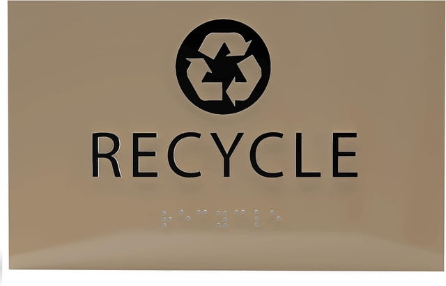 ADA CENTRAL SIGNS - 6" X4" Recycle Sign - ADA Compliant Tactile ...