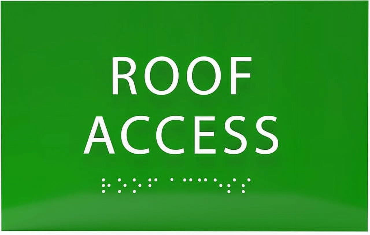 ADA CENTRAL SIGNS - 6" X4" Roof Access Sign - ADA Compliant Tactile ...